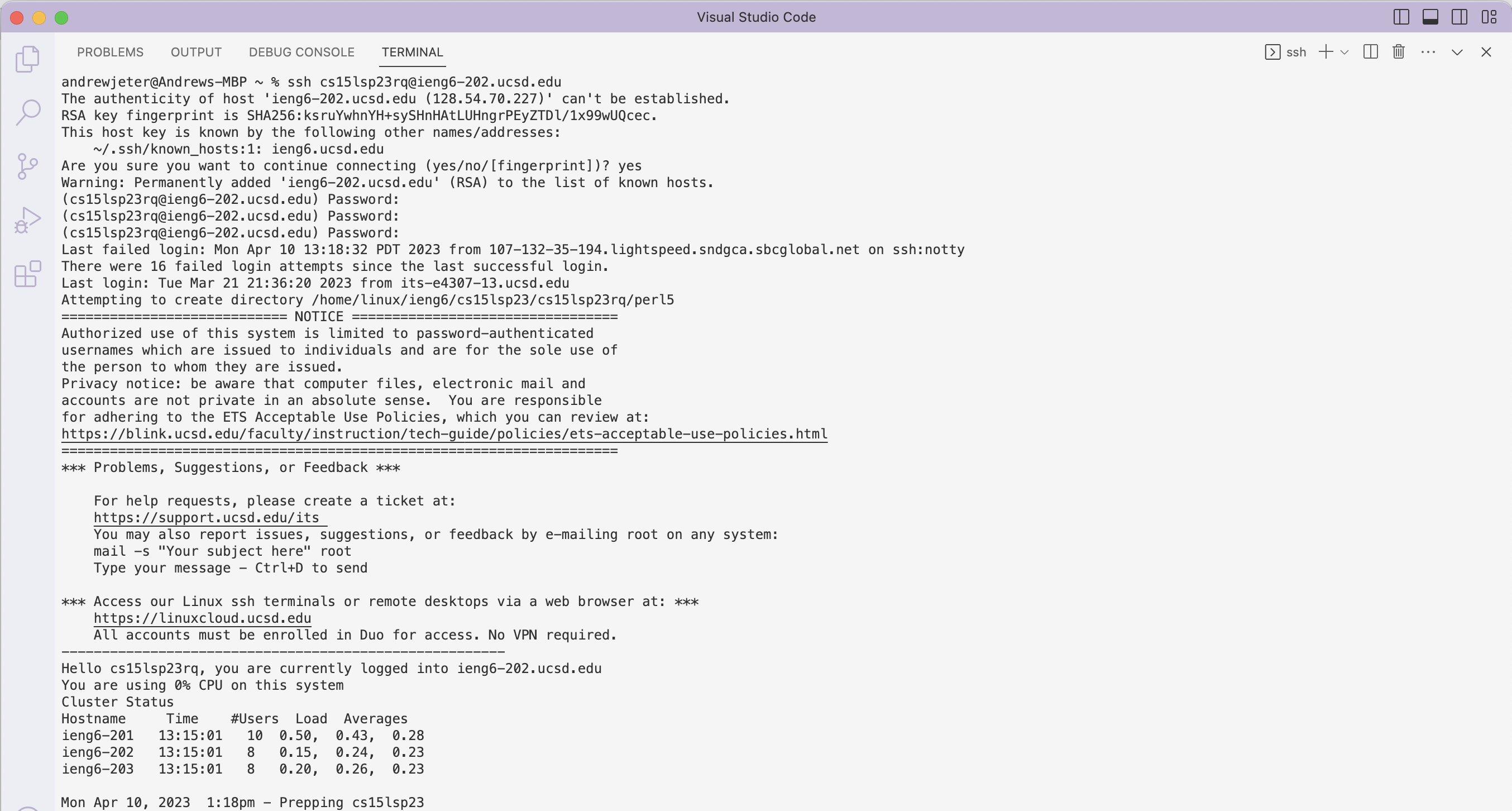 Lab Report 1 Remote Access And Filesystem Cse15l Lab Reports